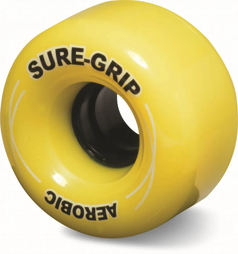Sure-Grip Aerobic Outdoor 85a 62mm (Set of 8) Yellow Roller Skate Whee ...